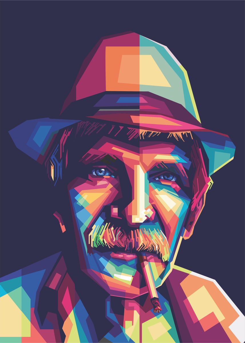 'Elder face in WPAP Style' Poster, picture, metal print, paint by AdArt ...