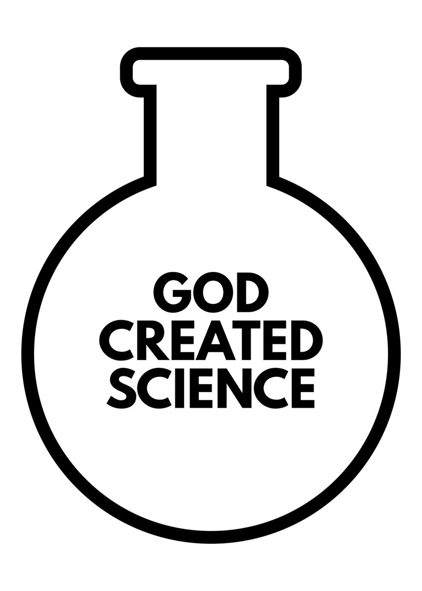 'God created science' Poster, picture, metal print, paint by ...