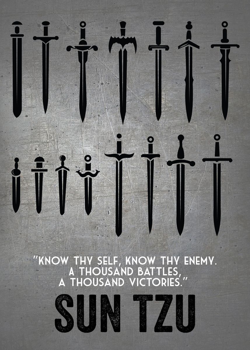 'SUN TZU Know Thyself' Poster, picture, metal print, paint by Atomic ...