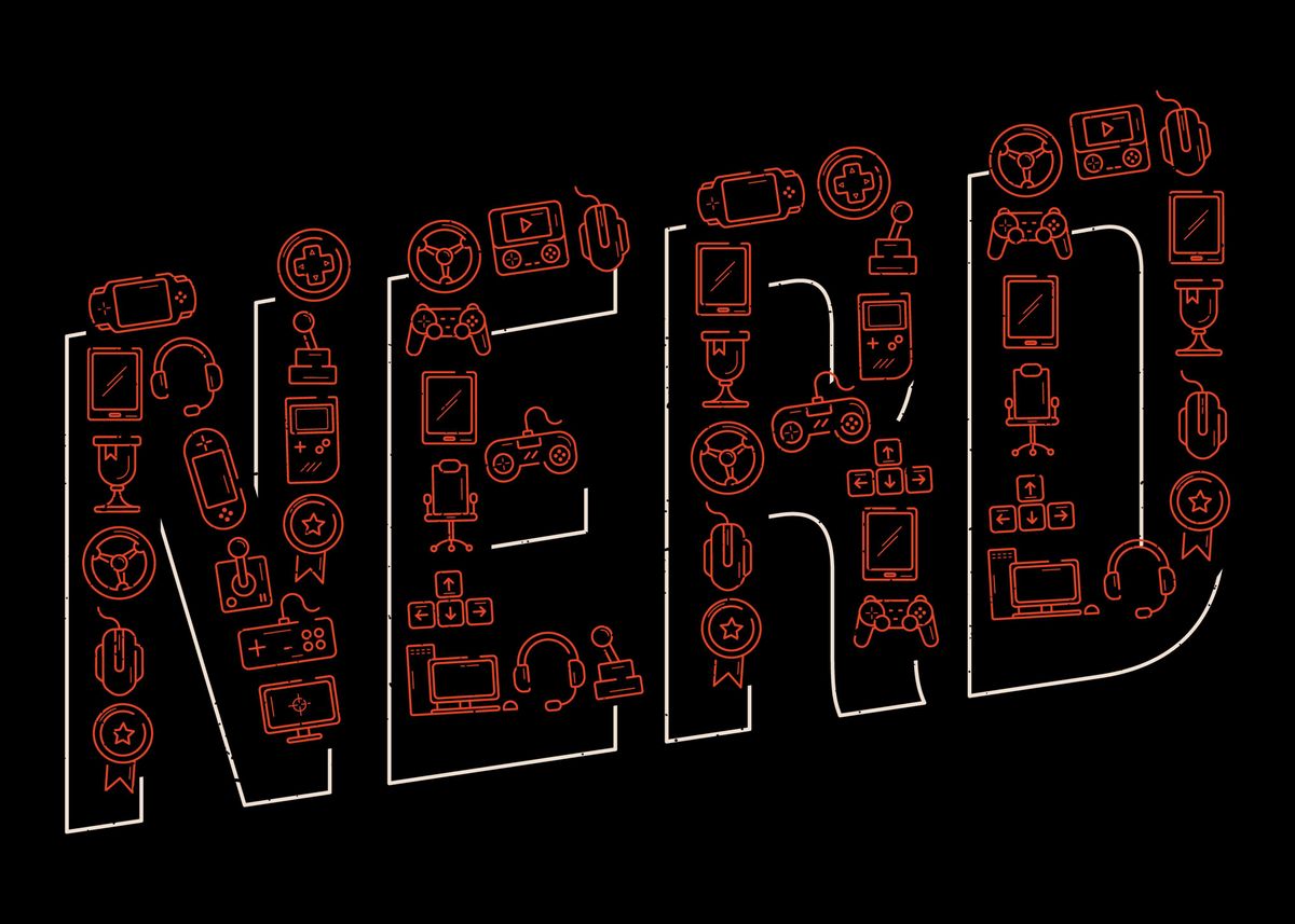 'nerd lettering with' Poster by Bombdesign | Displate