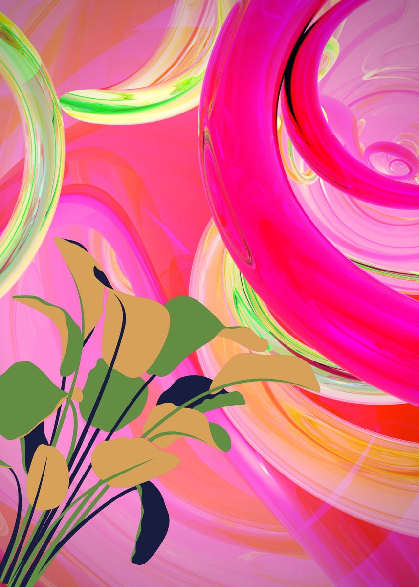 'Plant meets Abstract' Poster by kammoe | Displate