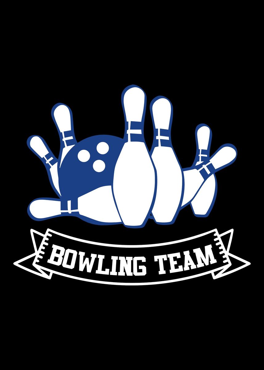 'Bowling team gift bowler ' Poster, picture, metal print, paint by Marc ...