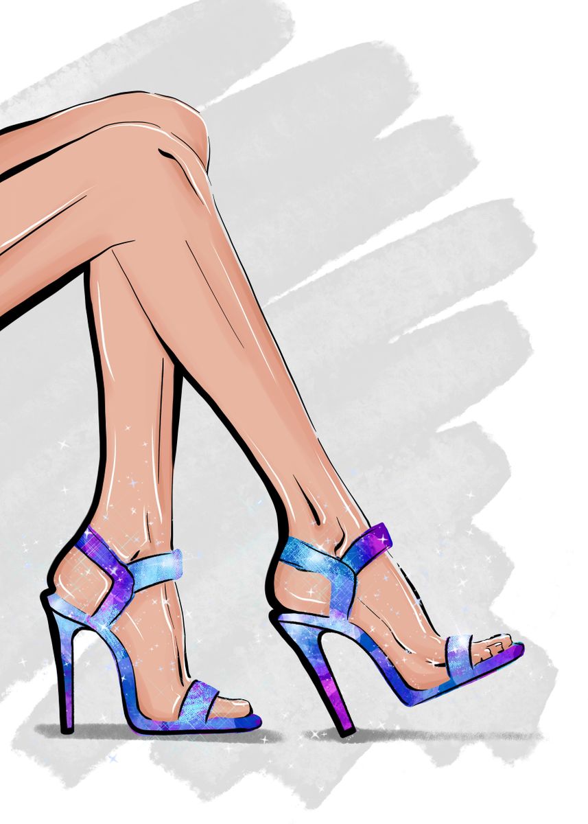 'Fashion illustration legs ' Poster, picture, metal print, paint by ...