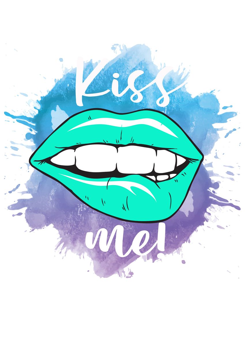 'Kiss me Kussmund' Poster, picture, metal print, paint by MzumO | Displate