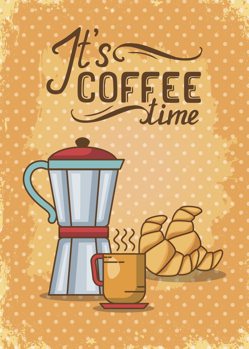 'Coffee Time' Poster by Moon Calendar Studio | Displate