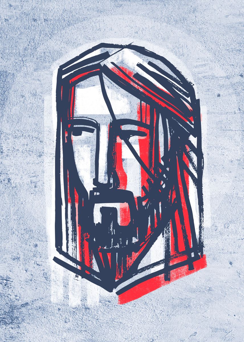 'Jesus Christ Face ink ' Poster, picture, metal print, paint by Iknu ...