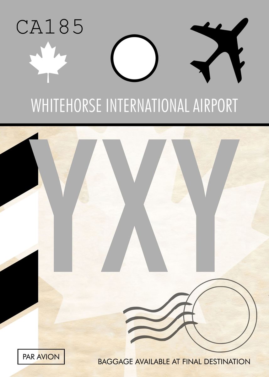 'AIRPORT CODE Whitehorse' Poster, picture, metal print, paint by Atomic ...