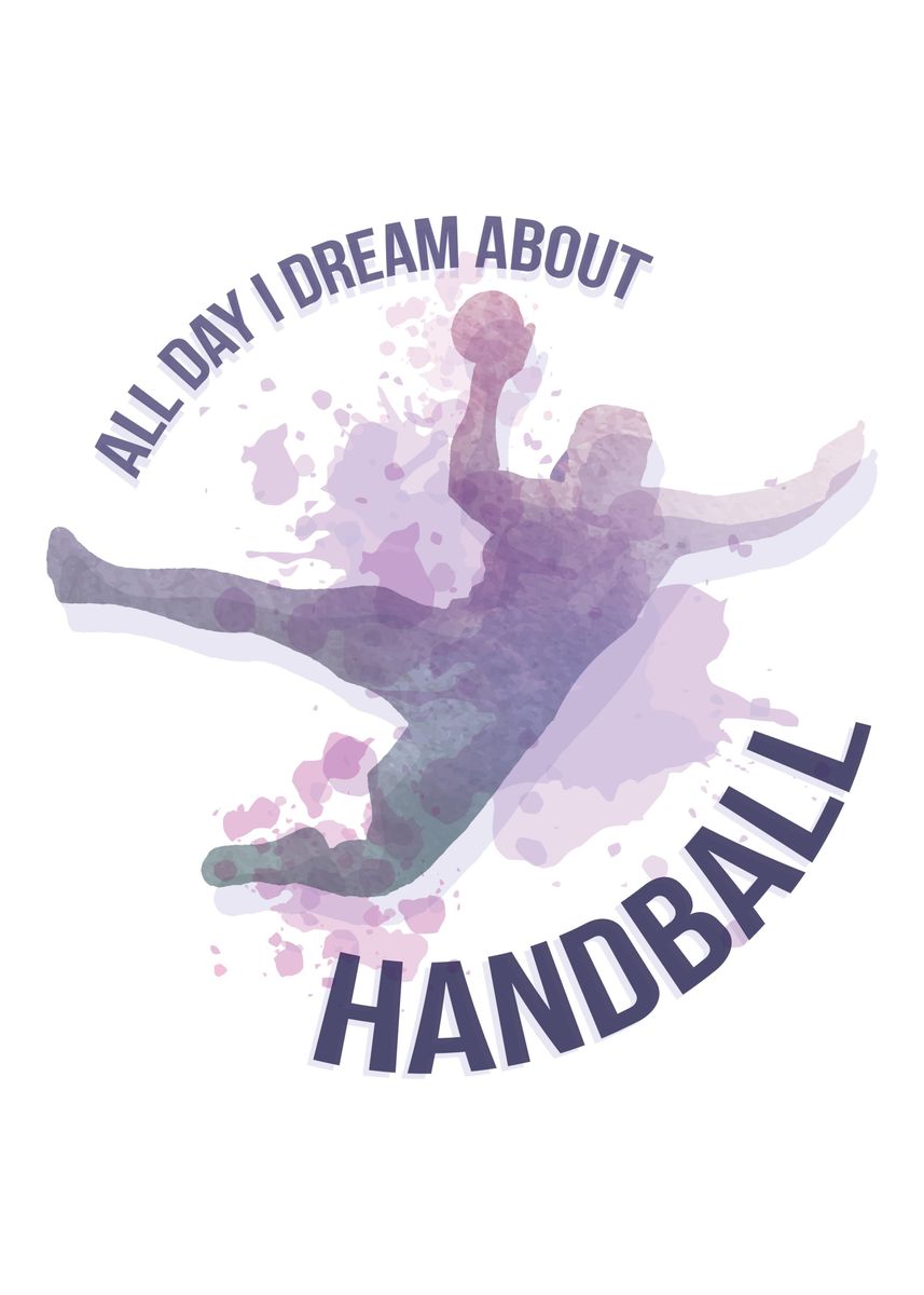 'Handball with saying' Poster, picture, metal print, paint by ...
