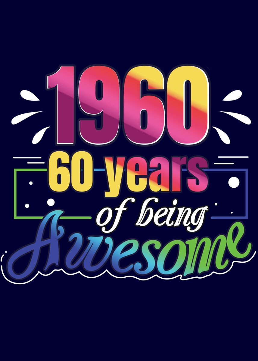 '60th Birthday January 1960' Poster, picture, metal print, paint by ...