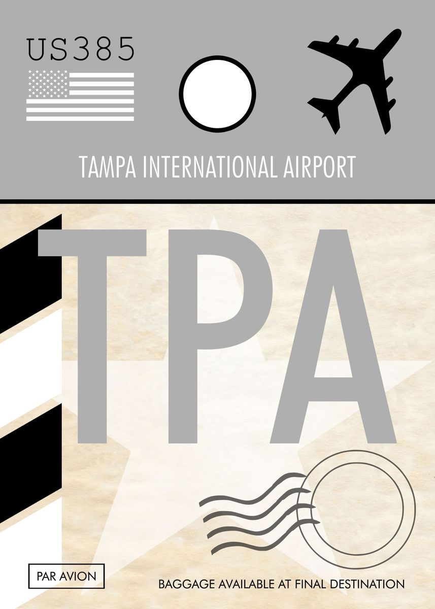 'TPA AIRPORT TAG' Poster by Atomic Chinook | Displate