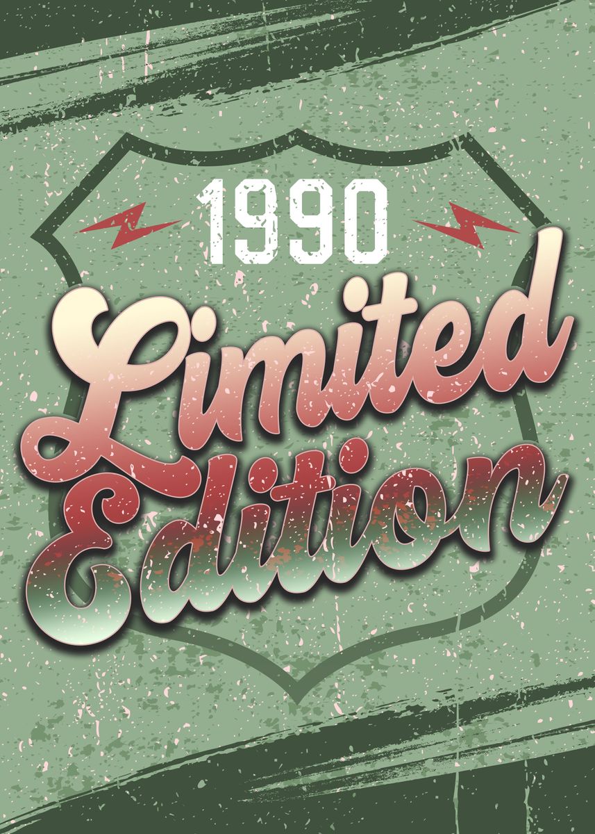 'Vintage 1990 Limited Ed' Poster by Smiling Nerd | Displate
