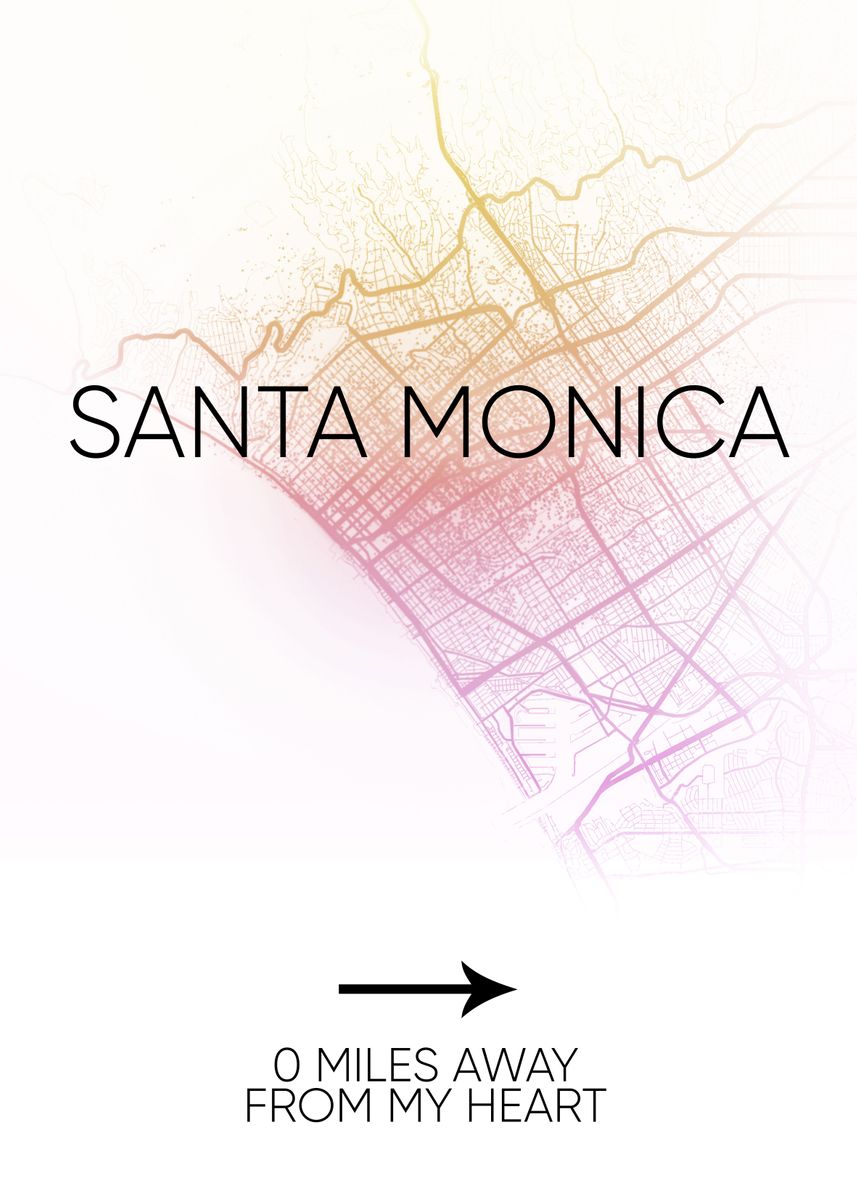 'santa monica California' Poster by SplashDesign | Displate