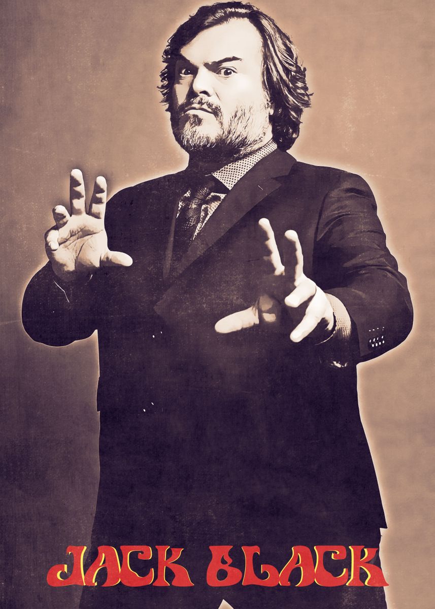 'Jack Black' Poster, picture, metal print, paint by Anxhela Sufa | Displate