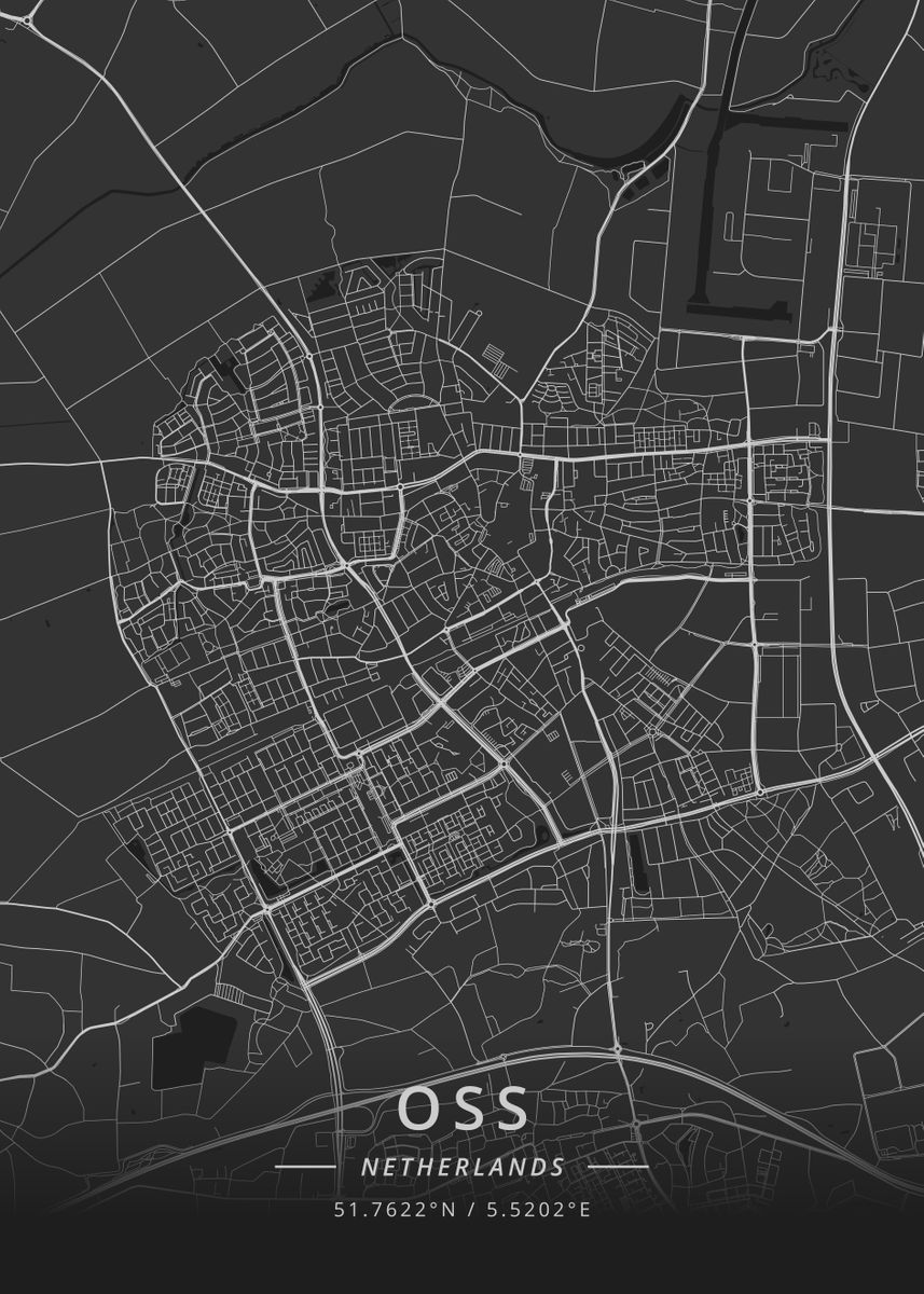 'Oss Netherlands' Poster by Designer Map Art | Displate