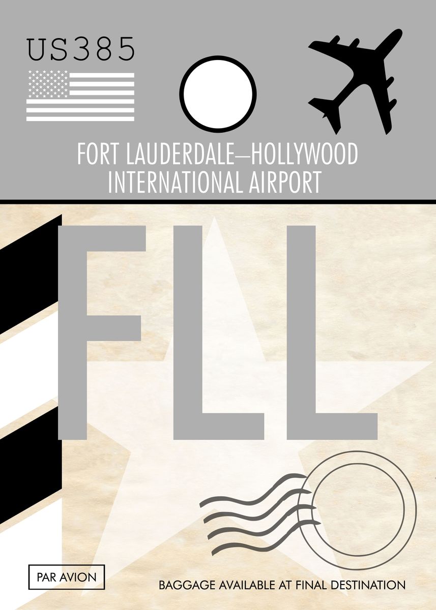 'AIRPORT CODE FT LAUDERDALE' Poster by Atomic Chinook | Displate