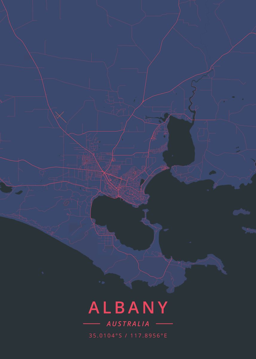 'Albany Australia' Poster by Designer Map Art | Displate