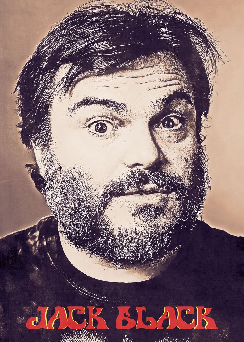 'Jack Black' Poster, picture, metal print, paint by Anxhela Sufa | Displate