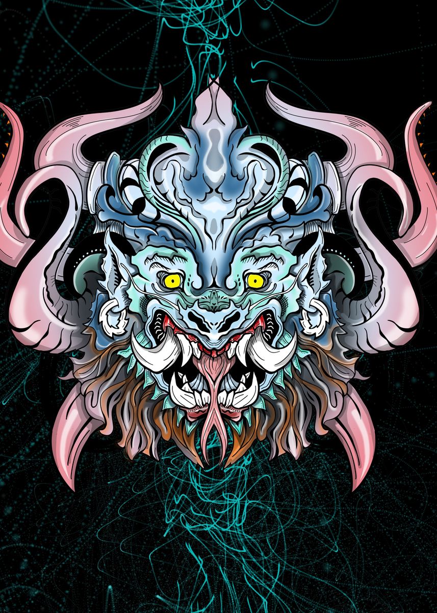 'Indonesian demon' Poster, picture, metal print, paint by Raul Lopez ...