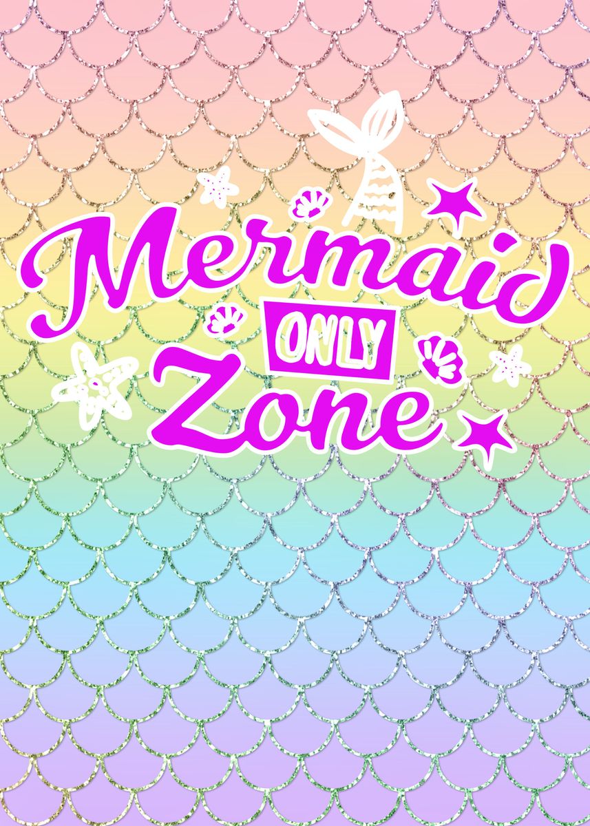 'Mermaid Zone only' Poster, picture, metal print, paint by MzumO | Displate