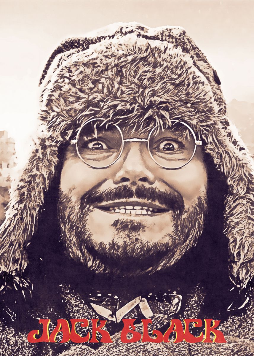 'Jack Black' Poster, picture, metal print, paint by Anxhela Sufa | Displate