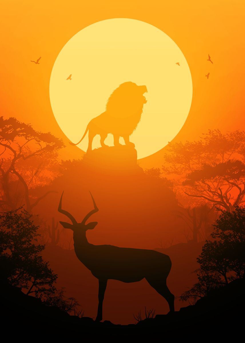 'Lion' Poster, picture, metal print, paint by Beloublastock | Displate