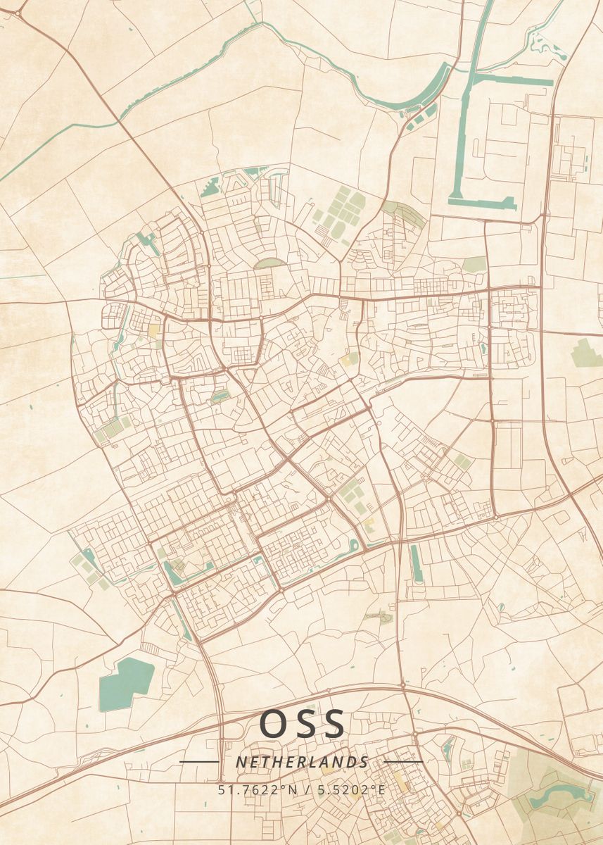 'Oss Netherlands' Poster by Designer Map Art | Displate