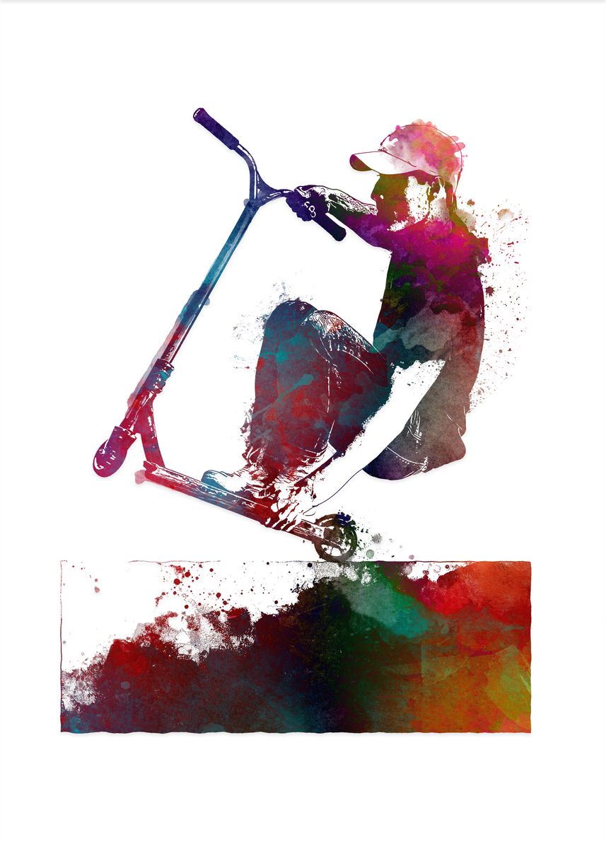 'scooter sport art' Poster, picture, metal print, paint by JBJart ...