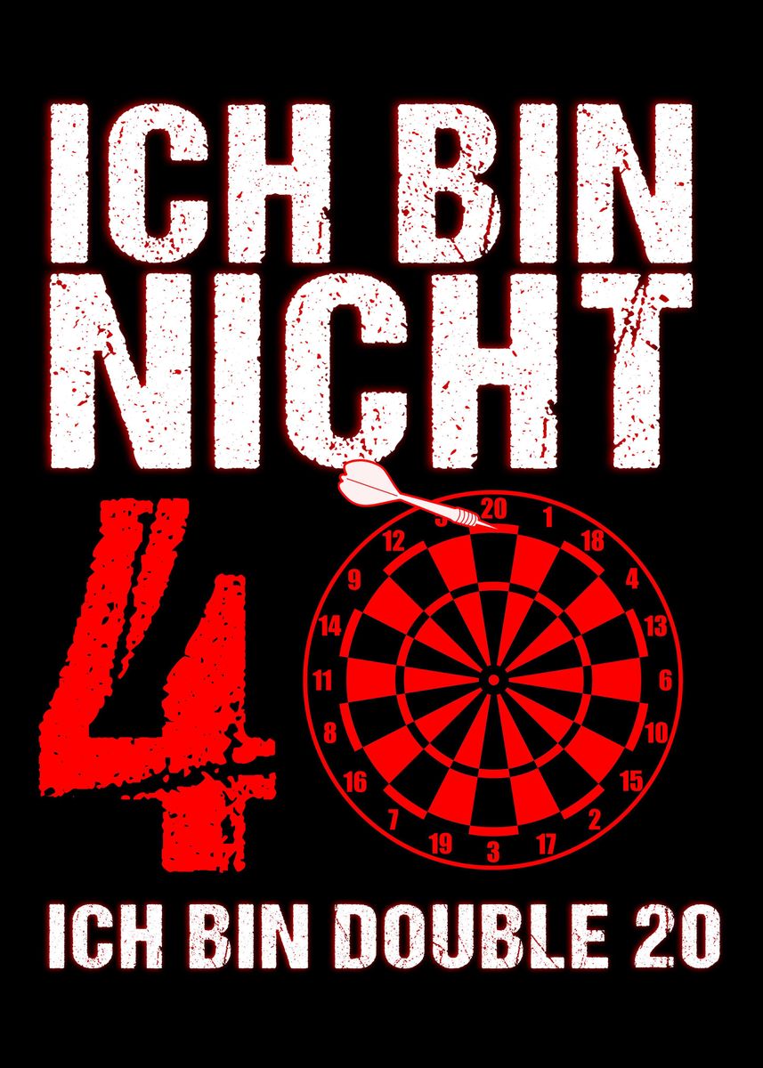 '40 Geburtstag Darts' Poster, picture, metal print, paint by Robert ...
