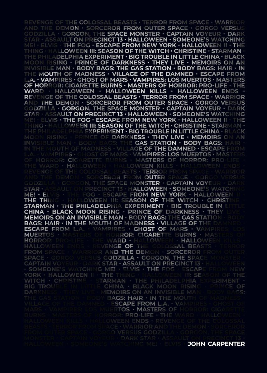 'John Carpenter' Poster, picture, metal print, paint by Clint Horvath ...