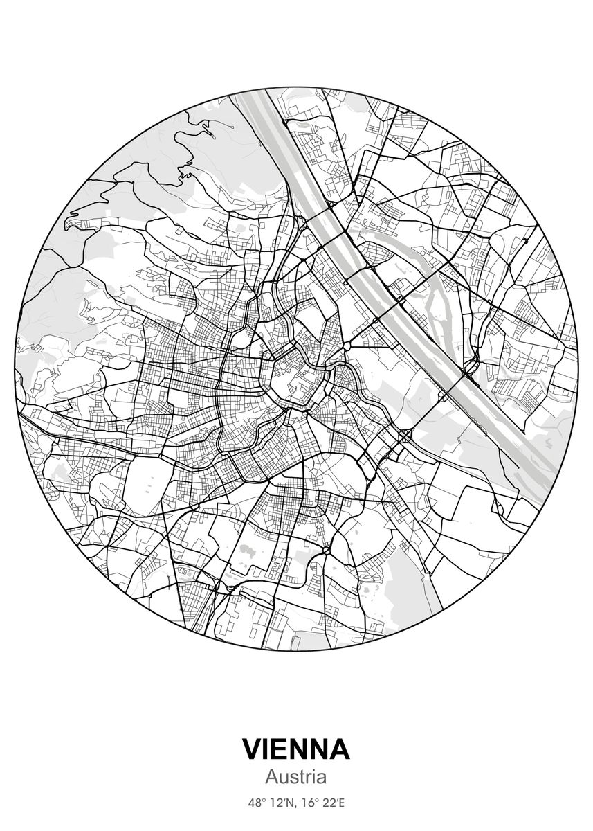 'Vienna city map' Poster by Project X | Displate