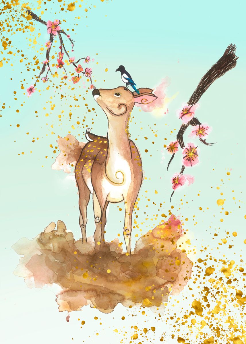 'Fawn' Poster by Lenajdesign | Displate