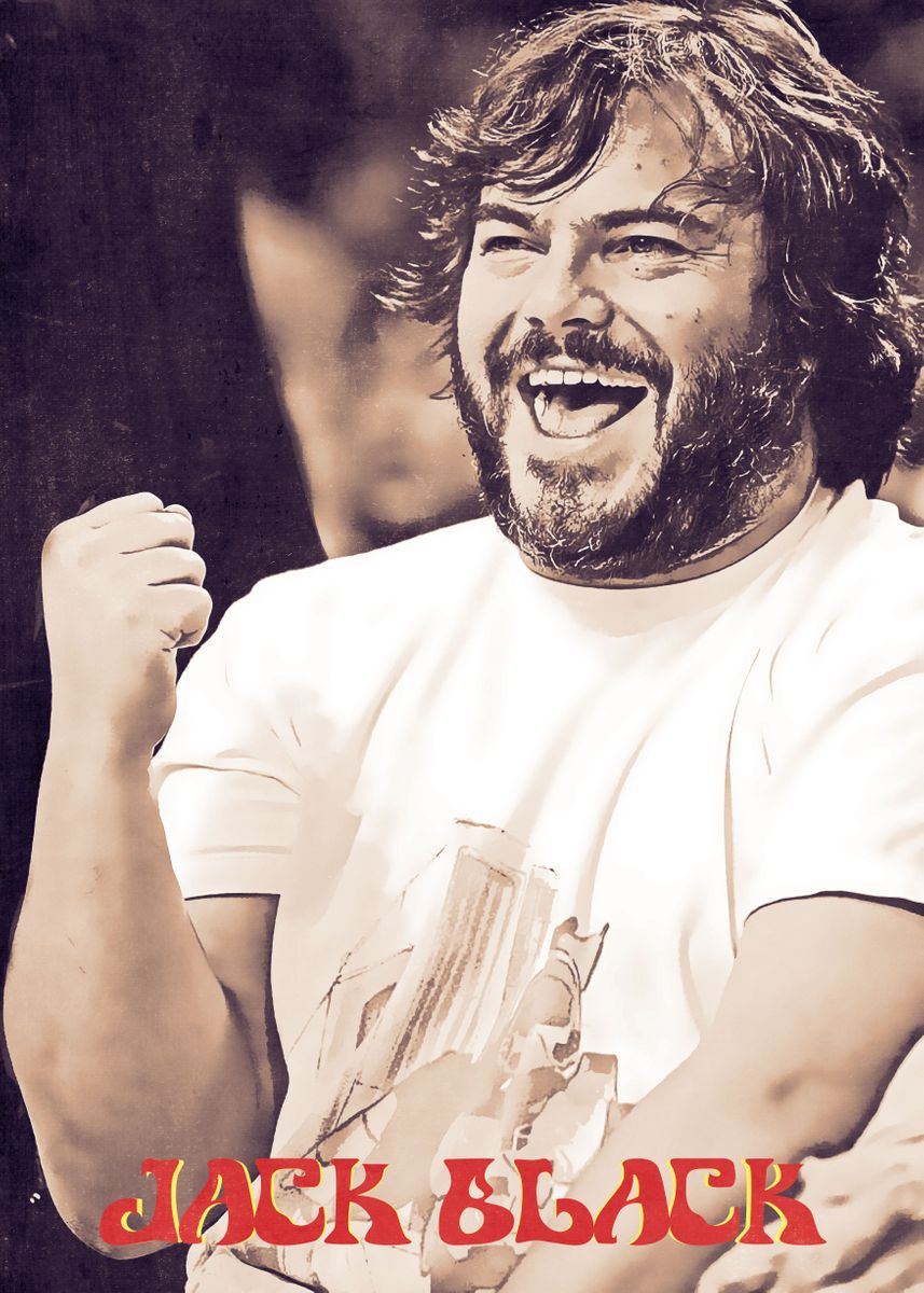 'Jack Black' Poster, picture, metal print, paint by Anxhela Sufa | Displate