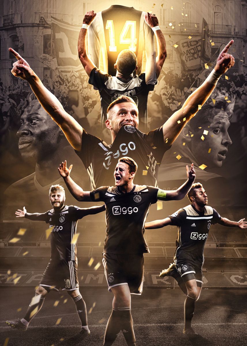 'AFC Ajax ' Poster, picture, metal print, paint by Ché Heijnen | Displate