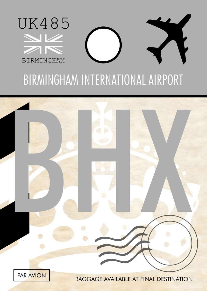 'BIRMINGHAM BHX AIRPORT' Poster by Atomic Chinook | Displate
