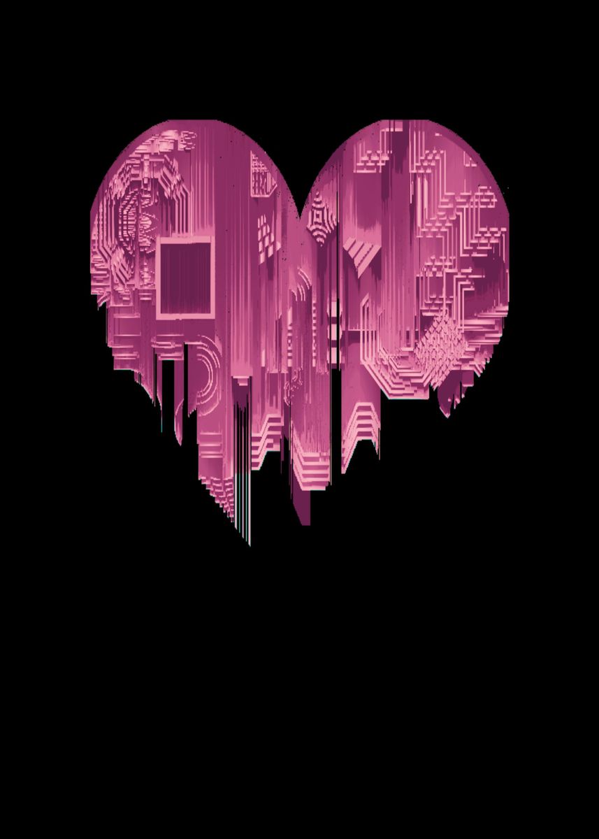 'Digital Love Love Heart' Poster, picture, metal print, paint by ...