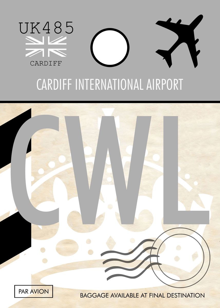 'CARDIFF CWL AIRPORT' Poster by Atomic Chinook | Displate