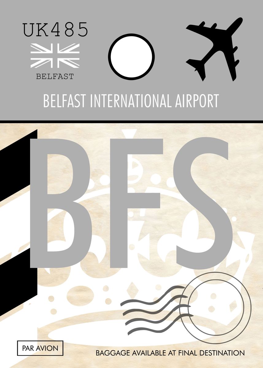 'BELFAST BFS AIRPORT' Poster, picture, metal print, paint by Atomic ...