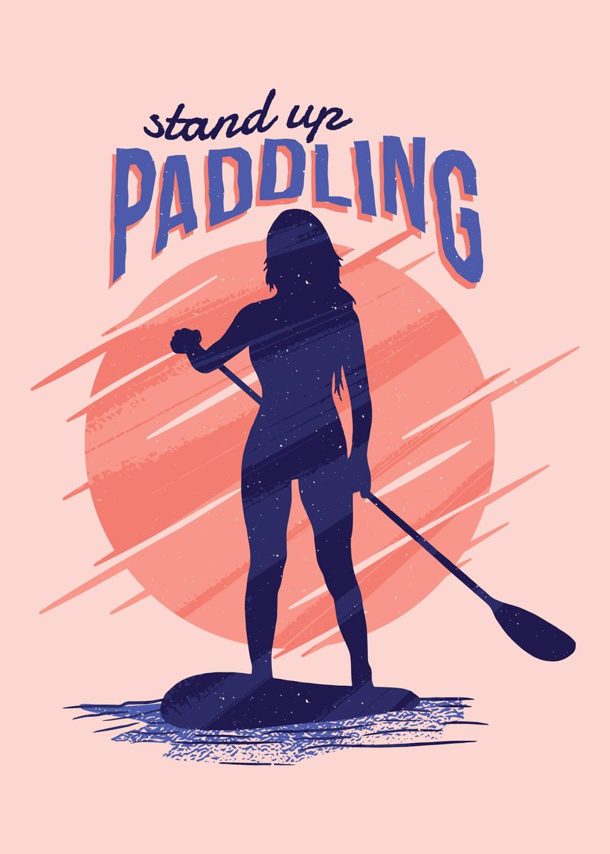'Stand up Paddling SUP' Poster, picture, metal print, paint by ...