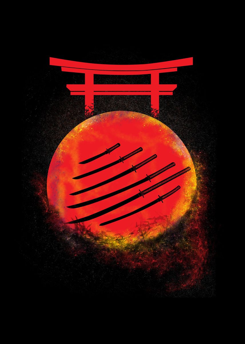 'Japan Samurai Sword' Poster, picture, metal print, paint by O G | Displate