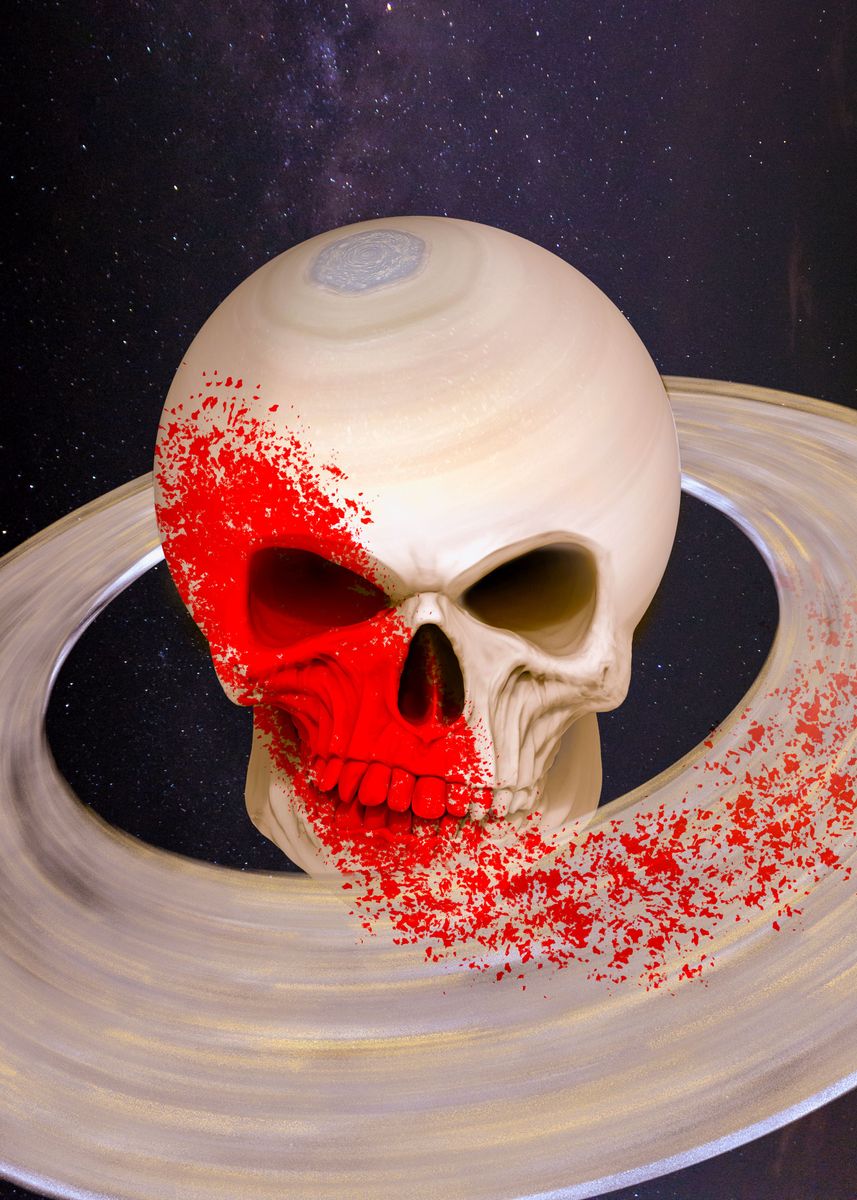 'Skull Saturn' Poster, picture, metal print, paint by ShurikenEdit ...