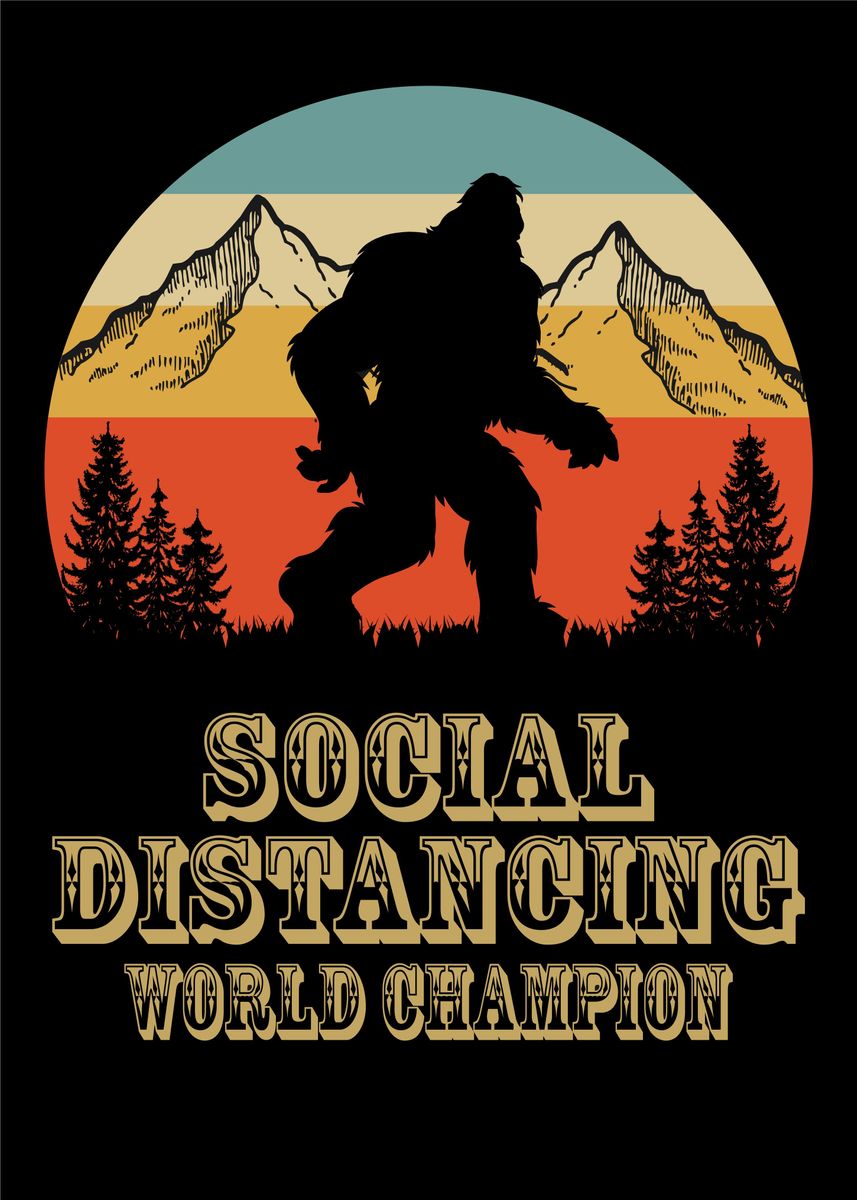 'social distancing champ 3' Poster by BOUNTEES | Displate