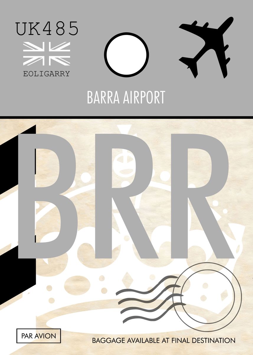 'BARRA AIRPORT BRR AIRPORT' Poster, picture, metal print, paint by ...