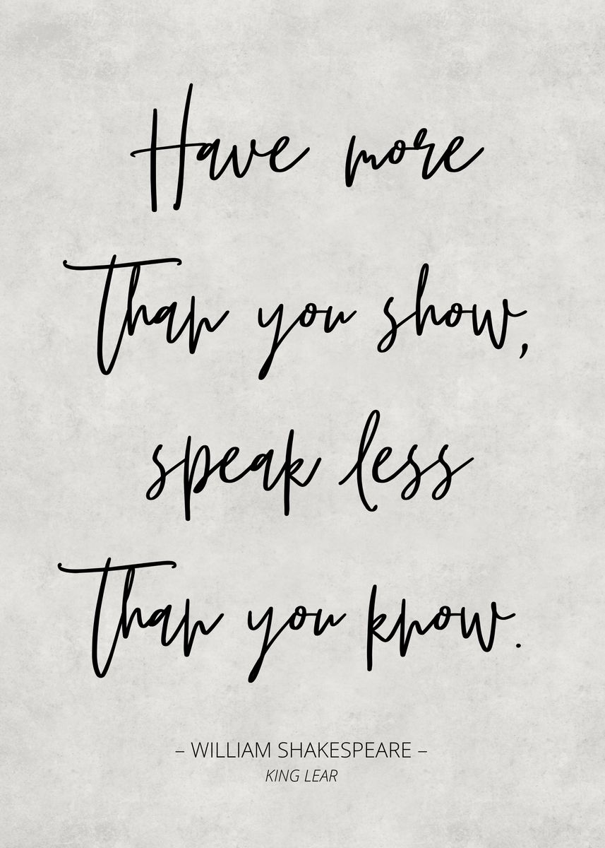 'Classic Shakespeare Quote' Poster, picture, metal print, paint by ...