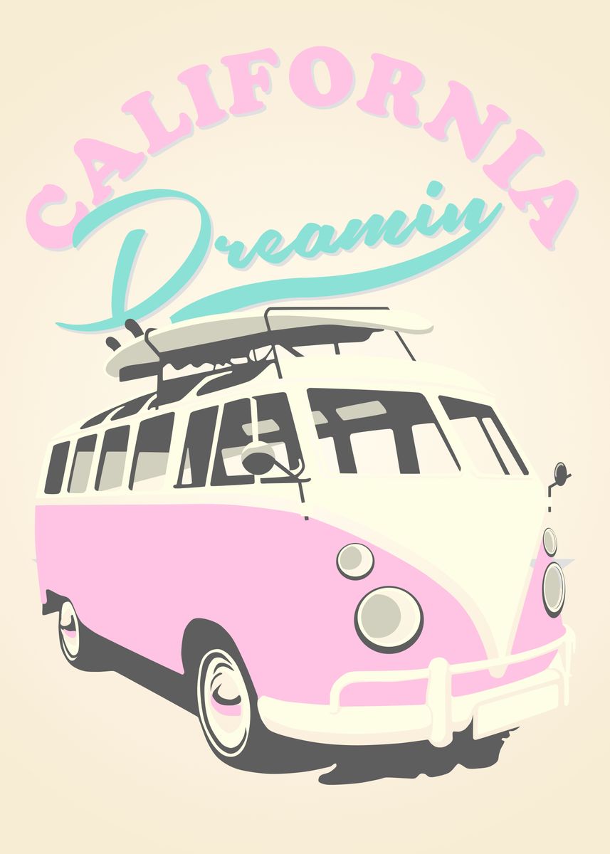 'Californie Dreamin' Poster, picture, metal print, paint by VANUA ...