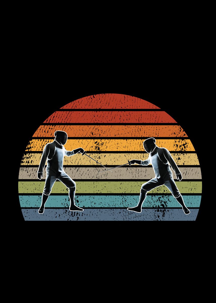 'Retro Fencing' Poster by Andrea Guenther | Displate