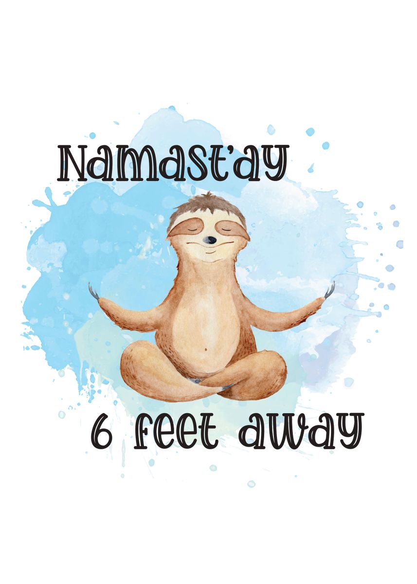 'Sloth Yoga' Poster, picture, metal print, paint by ZS C O M M E R C E ...