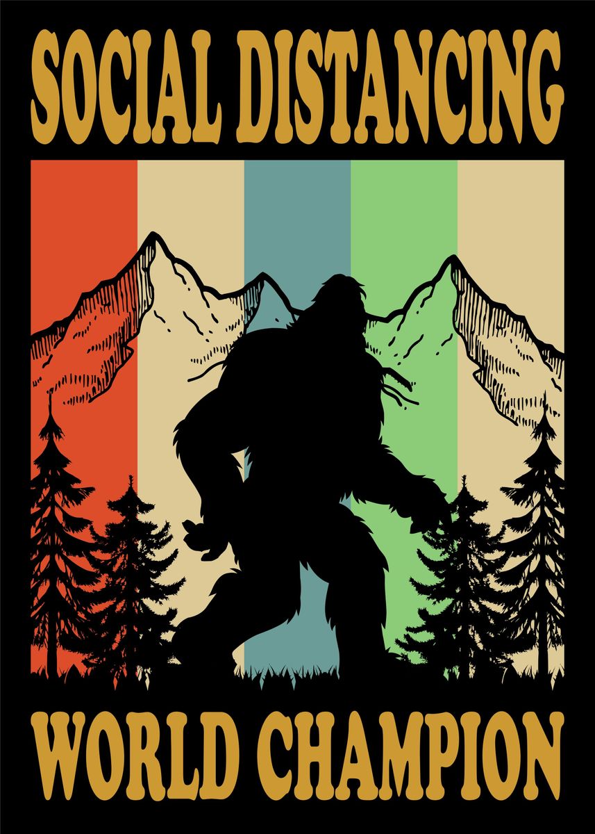 'Social Distancing Champ 2' Poster, picture, metal print, paint by ...