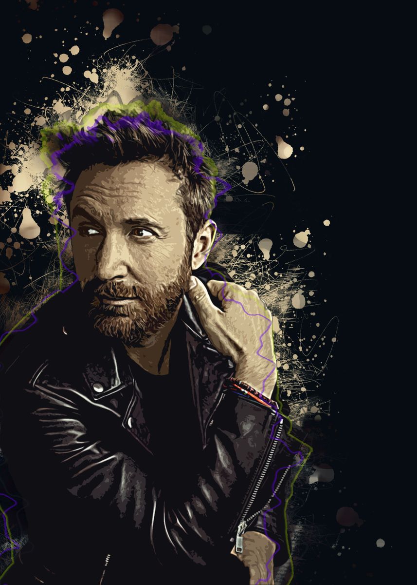 'David Guetta' Poster, picture, metal print, paint by MDA STUDIO | Displate