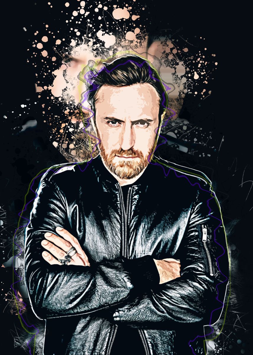 'David Guetta' Poster, picture, metal print, paint by MDA STUDIO | Displate