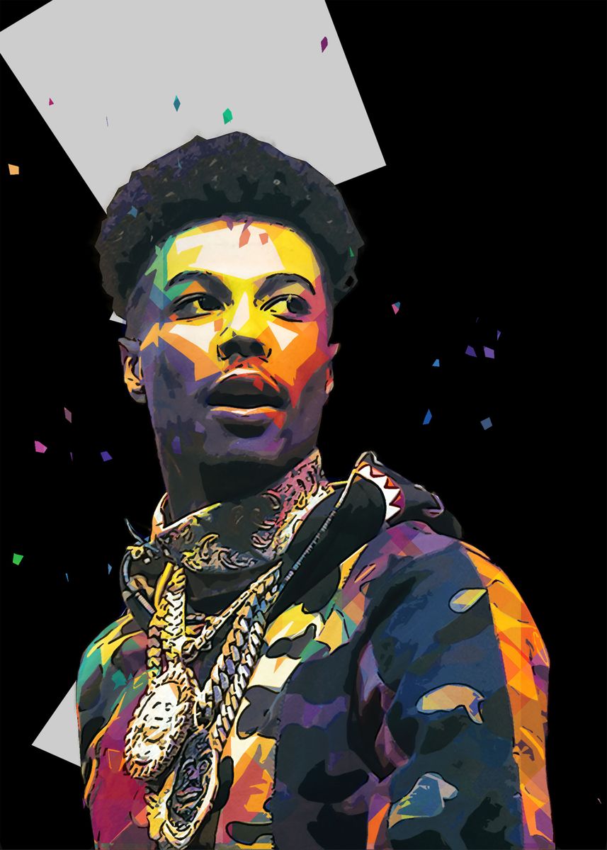 'Blueface' Poster, picture, metal print, paint by OOM TEAM | Displate